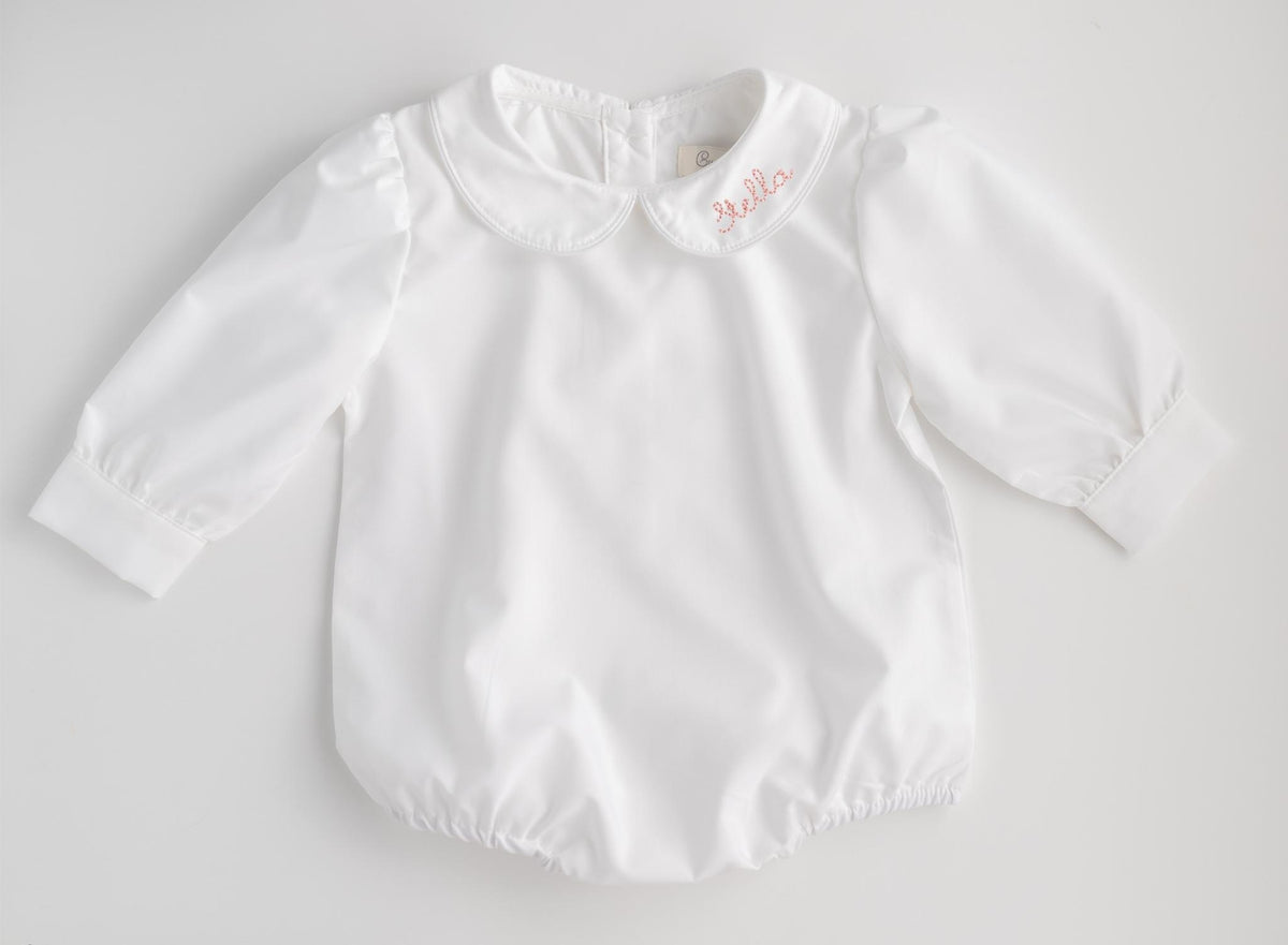 Girls Round Collar Long Sleeve Blouse Onesie | Cygnet Living
